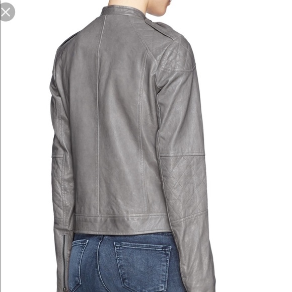 Vince | Jackets & Coats | Vince Grey Quilted Leather Jacket | Poshmark